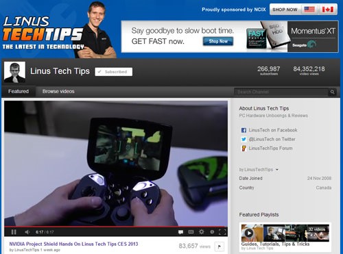 YouTube Tech channel ...