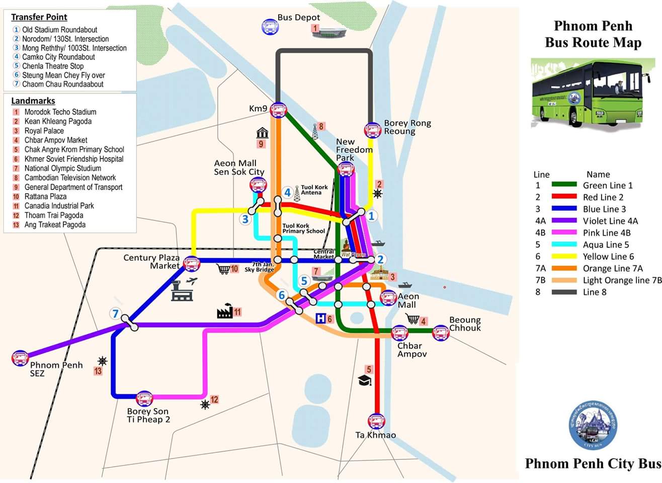 JICA បង្ហាញខ្សែរត់ថ្មីរបស់រថយន្តក្រុងភ្នំពេញ - Ahladang | អាឡាដាំង